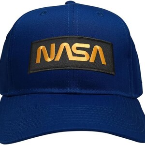NASA Worm Gold Text Embroidered Iron on Patch Snapback Baseball Cap (27 ...