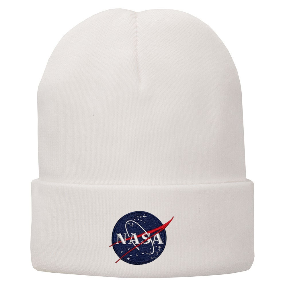 NASA Insignia Logo Embroidered Winter Cuff Folded Long Beanie | Etsy