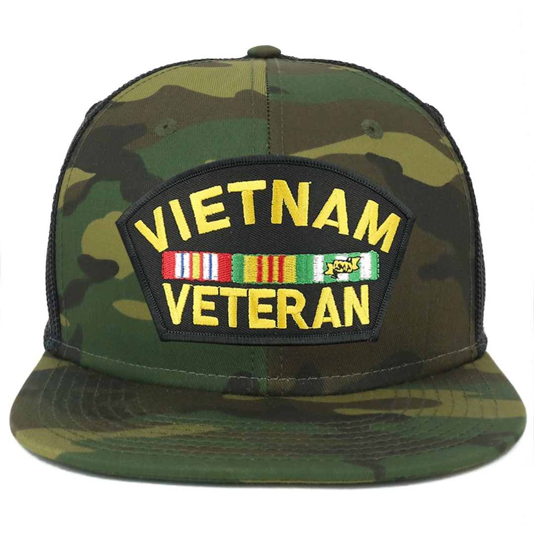 Oversize XXL Vietnam Veteran Large Patch Camouflage Flatbill Mesh ...