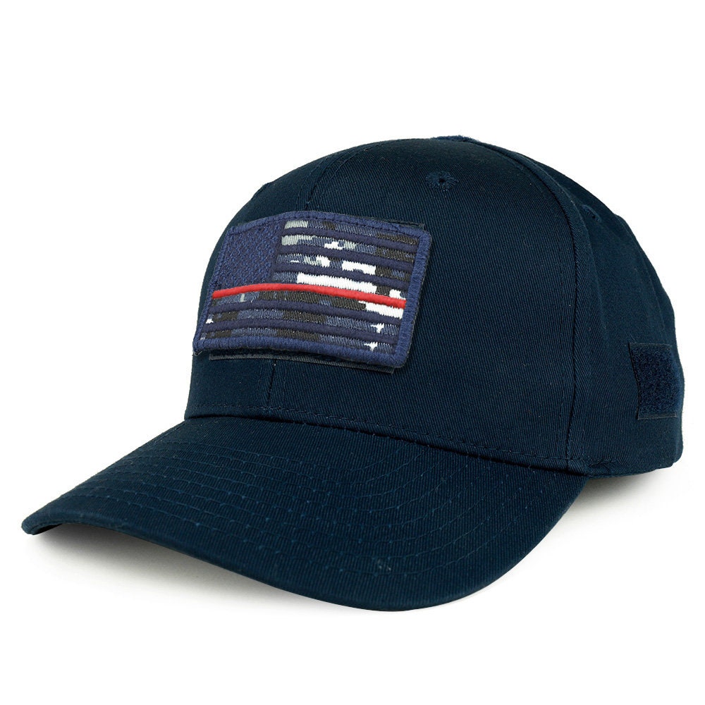 Usa NTG Thin Red Flag Tactical Patch Structured Baseball Cap (T75-NTG ...