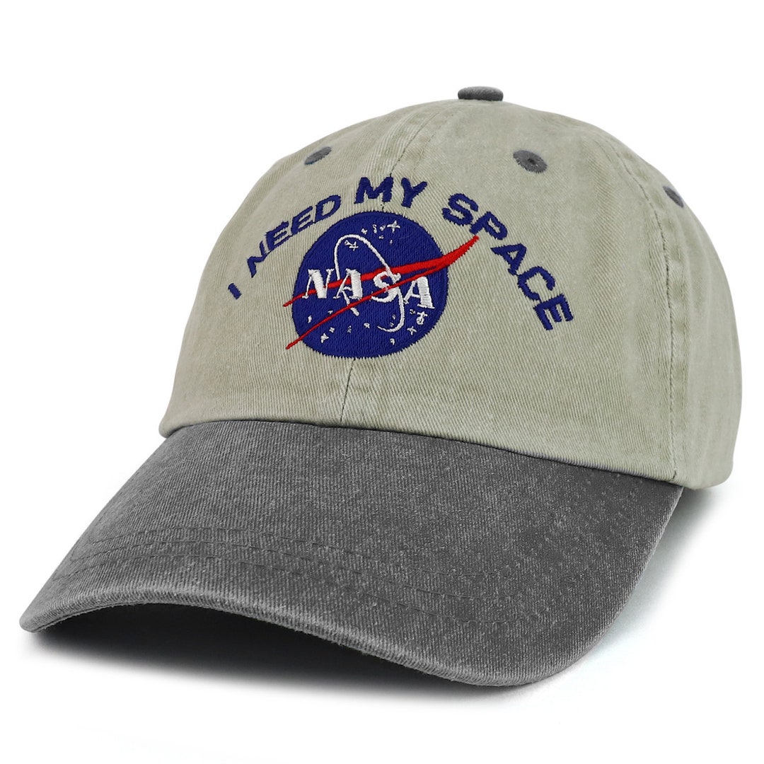 NASA I Need My Space Embroidered Two Tone Pigment Dyed Cotton Cap - Etsy