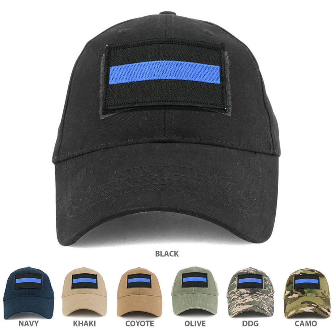 One Thin Blue Line Tactical Patch Cotton Adjustable Baseball Cap (EC ...