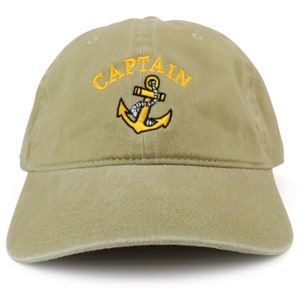 XXL Captain Anchor Logo Pigment Dyed Unstructured Baseball Cap - Etsy