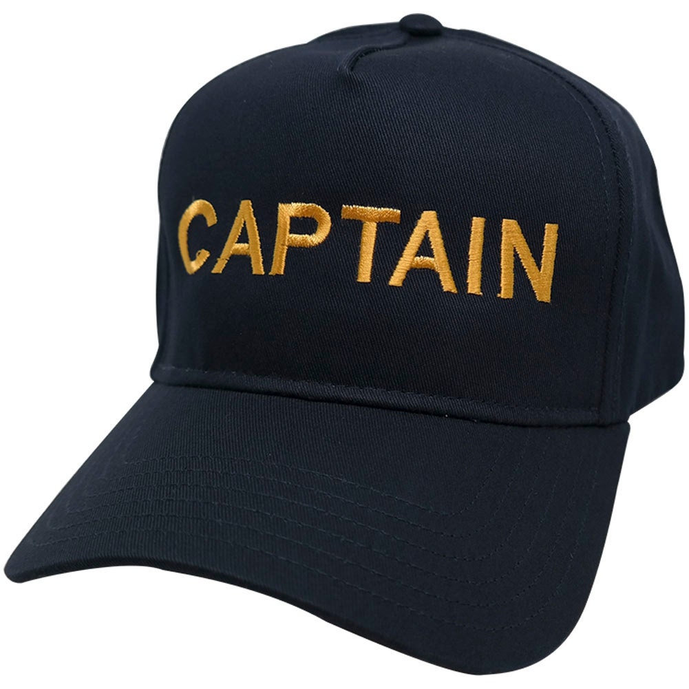 CAPTAIN Embroidered 5 Panel High Profile Baseball Navy Cap | Etsy