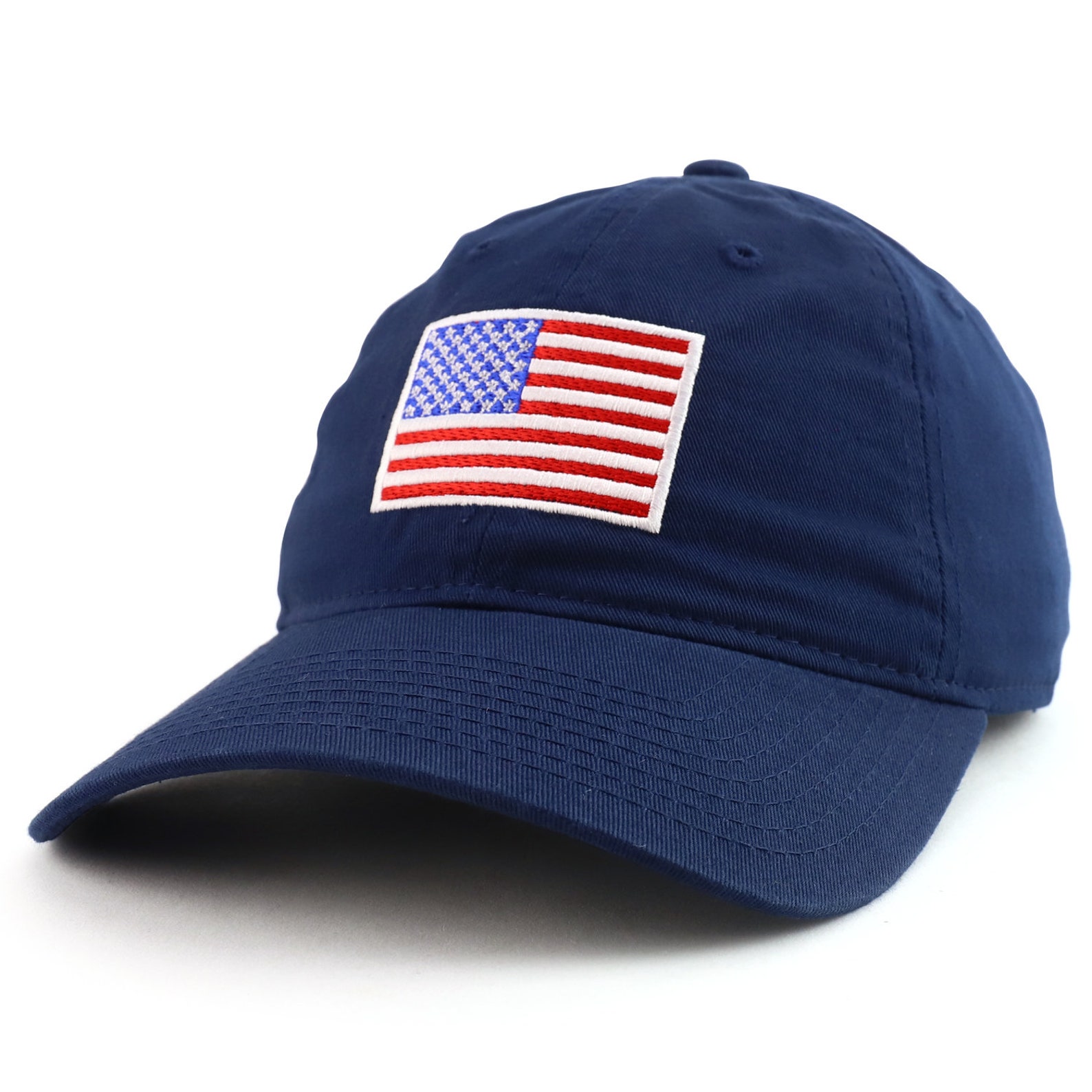 American Flag Embroidered Washed Soft Cotton Fitting Cap - Etsy