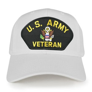 US ARMY Veteran Large Embroidered Iron on Patch Adjustable Baseball Cap ...