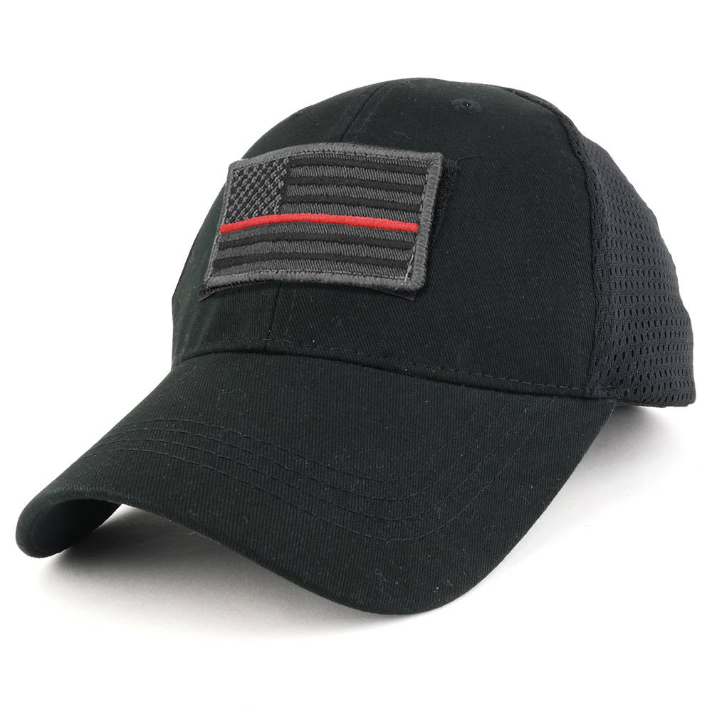 Usa Grey Thin Red Flag Tactical Patch Cotton Adjustable Trucker Cap (ec ...
