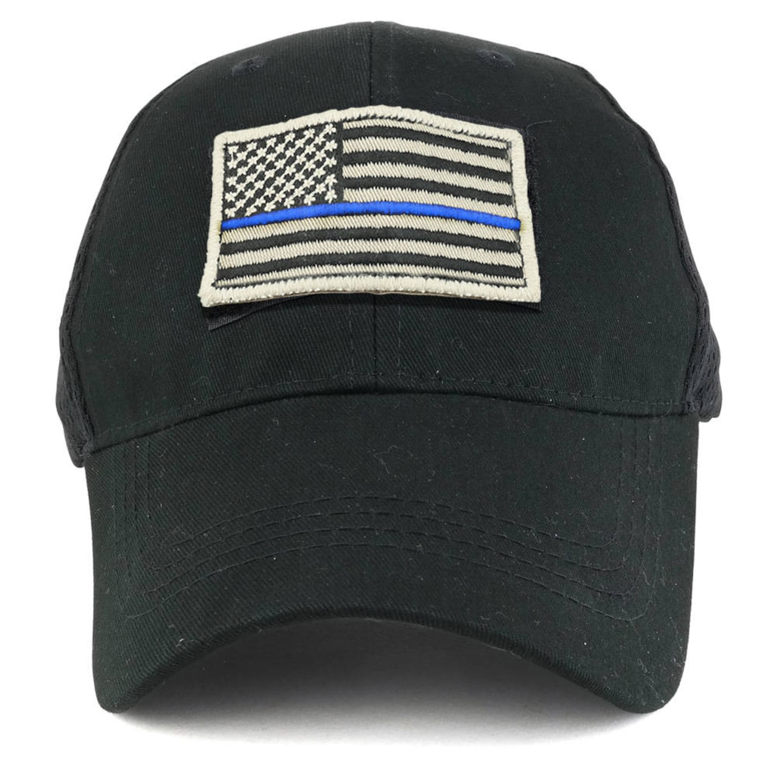 Usa Stone Thin Blue Flag Tactical Patch Cotton Adjustable Trucker Cap ...