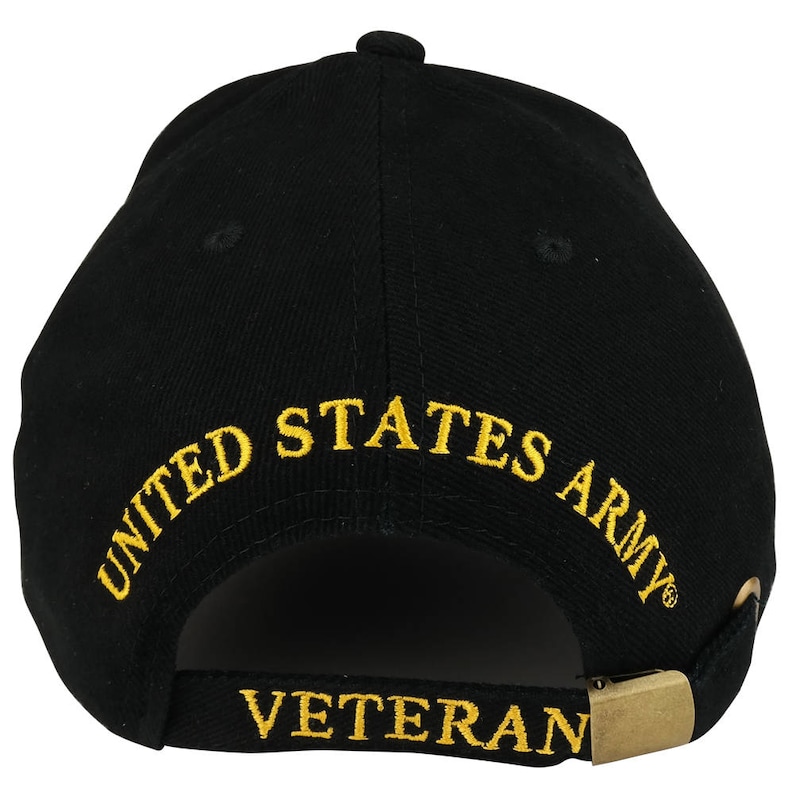 Officially Licensed US Army Veteran Emblem Embroidered Structured Military Baseball Cap (EE ...