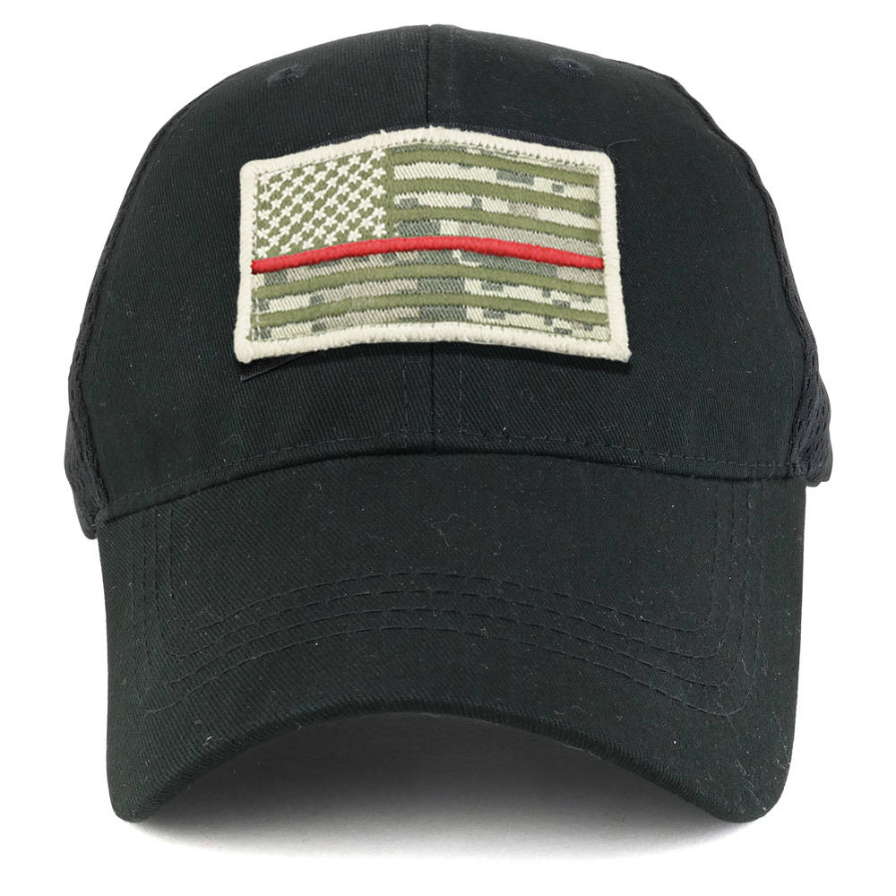 Usa Acu Thin Red Flag Tactical Patch Cotton Adjustable Trucker Cap (ec ...