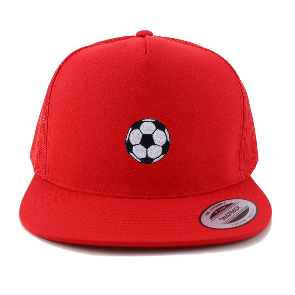 Soccer Ball Patch 5 Panel Flatbill Mesh Snapback Cap - Etsy