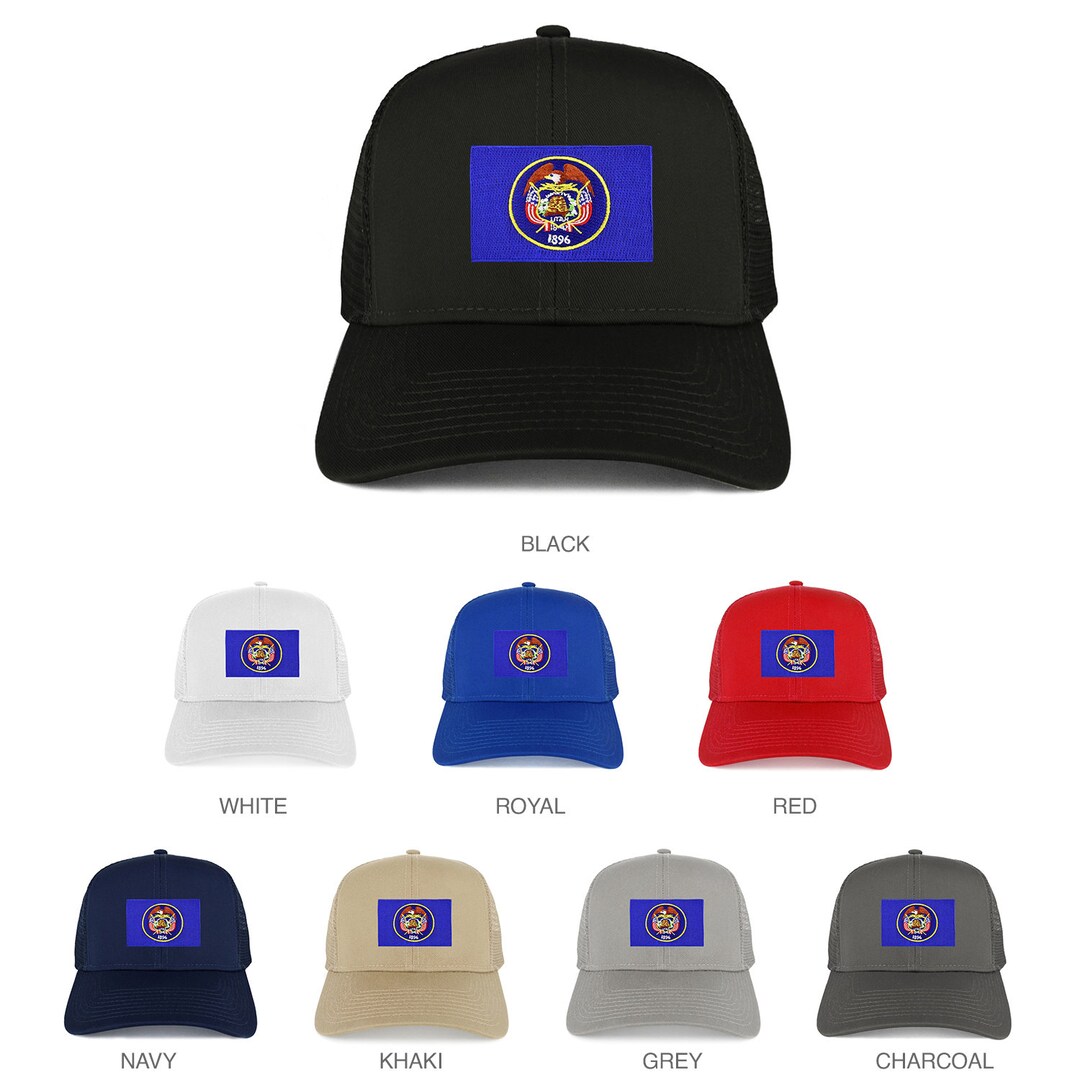 New Utah Home State Flag Embroidered Patch Mesh Trucker Cap - Etsy