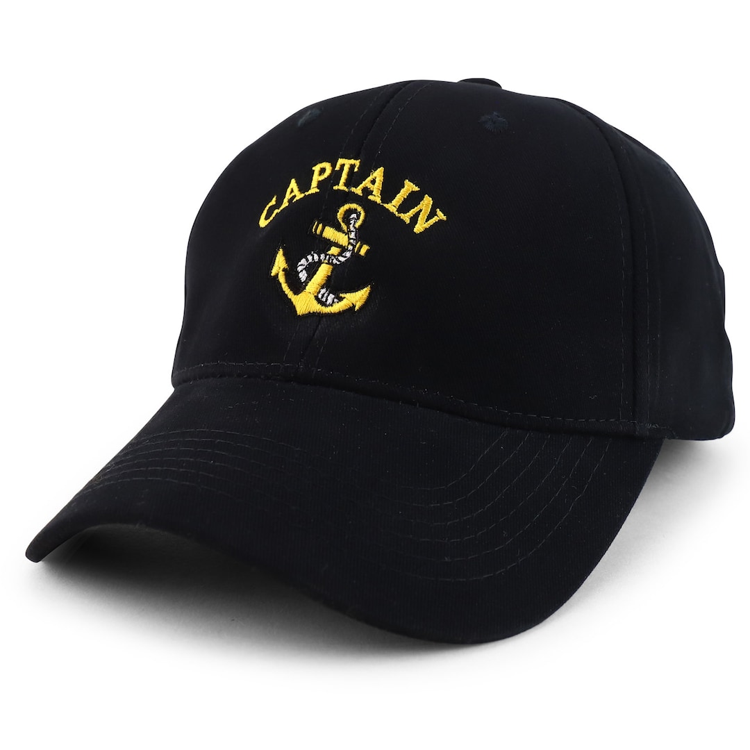 Oversize XXL Captain Anchor Embroidered 100% Deluxe Cotton Cap - Etsy