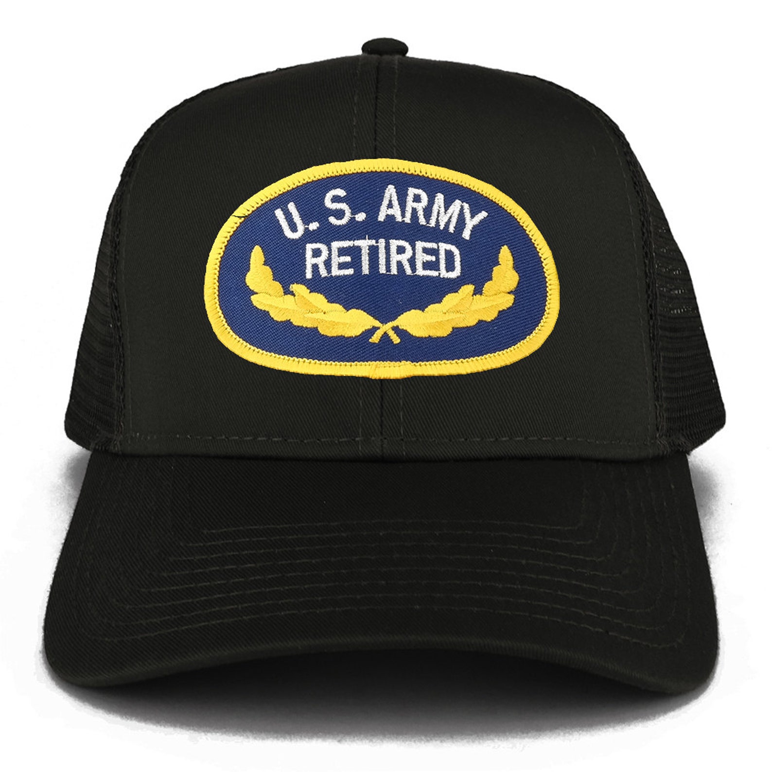 US ARMY Retired Oval Leaf Military Iron on Patch Adjustable Mesh ...