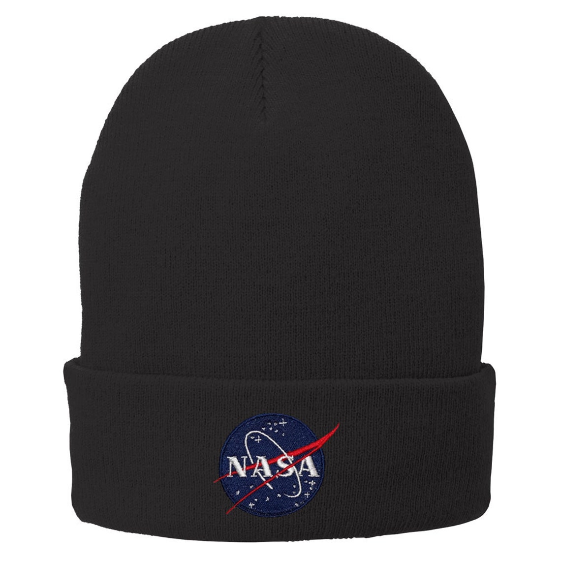 NASA Insignia Logo Embroidered Winter Cuff Folded Long Beanie | Etsy