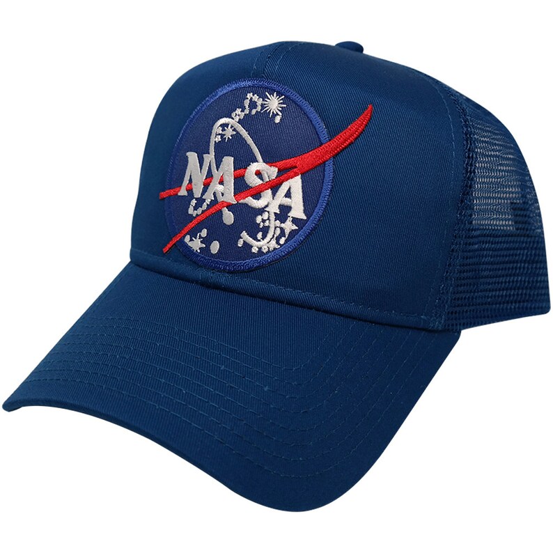 NASA Insignia Space Logo Embroidered Patch Snapback Cap - Royal Blue - Etsy