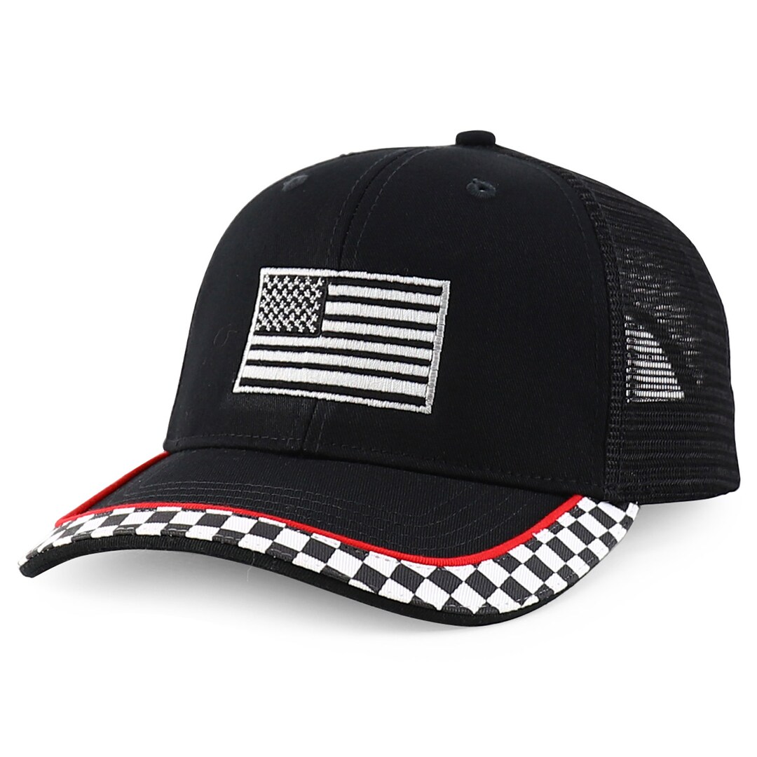 Grey American Flag Mesh Back Trucker Racing Cap Fits XS to 2XL - Etsy