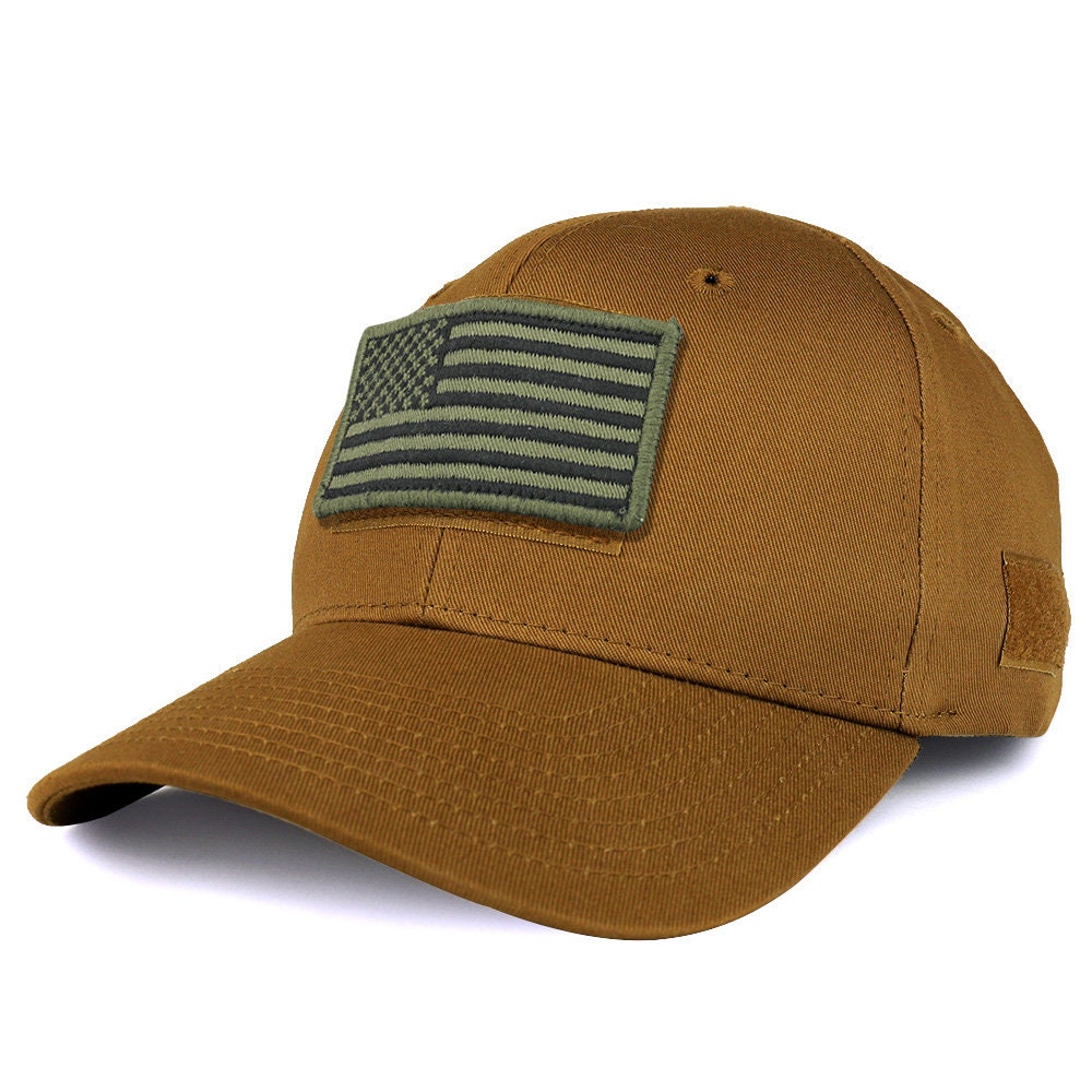 USA Olive Flag Tactical Patch Structured Baseball Cap | Etsy
