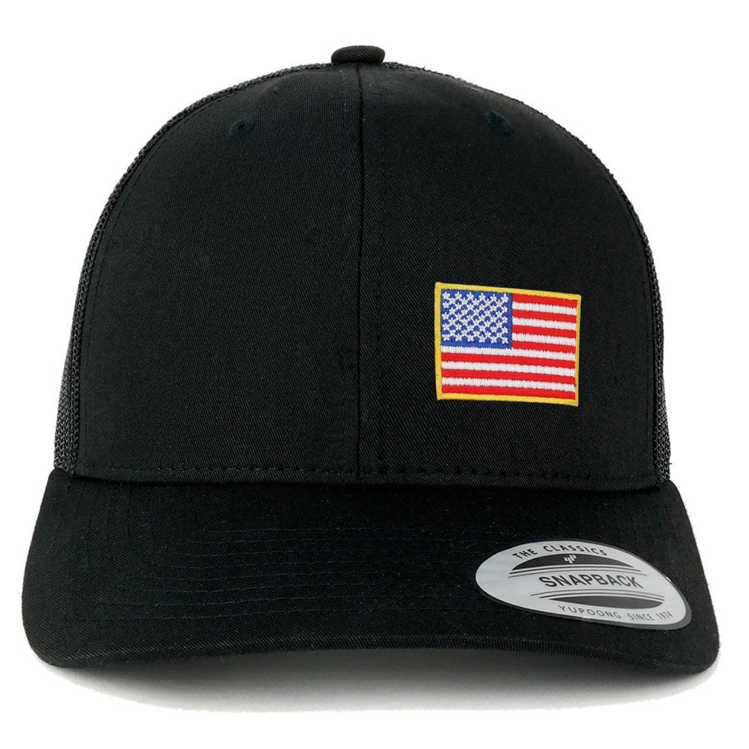 Oversize XXL Small Side USA Flag Patch Retro Trucker Mesh Cap - Etsy