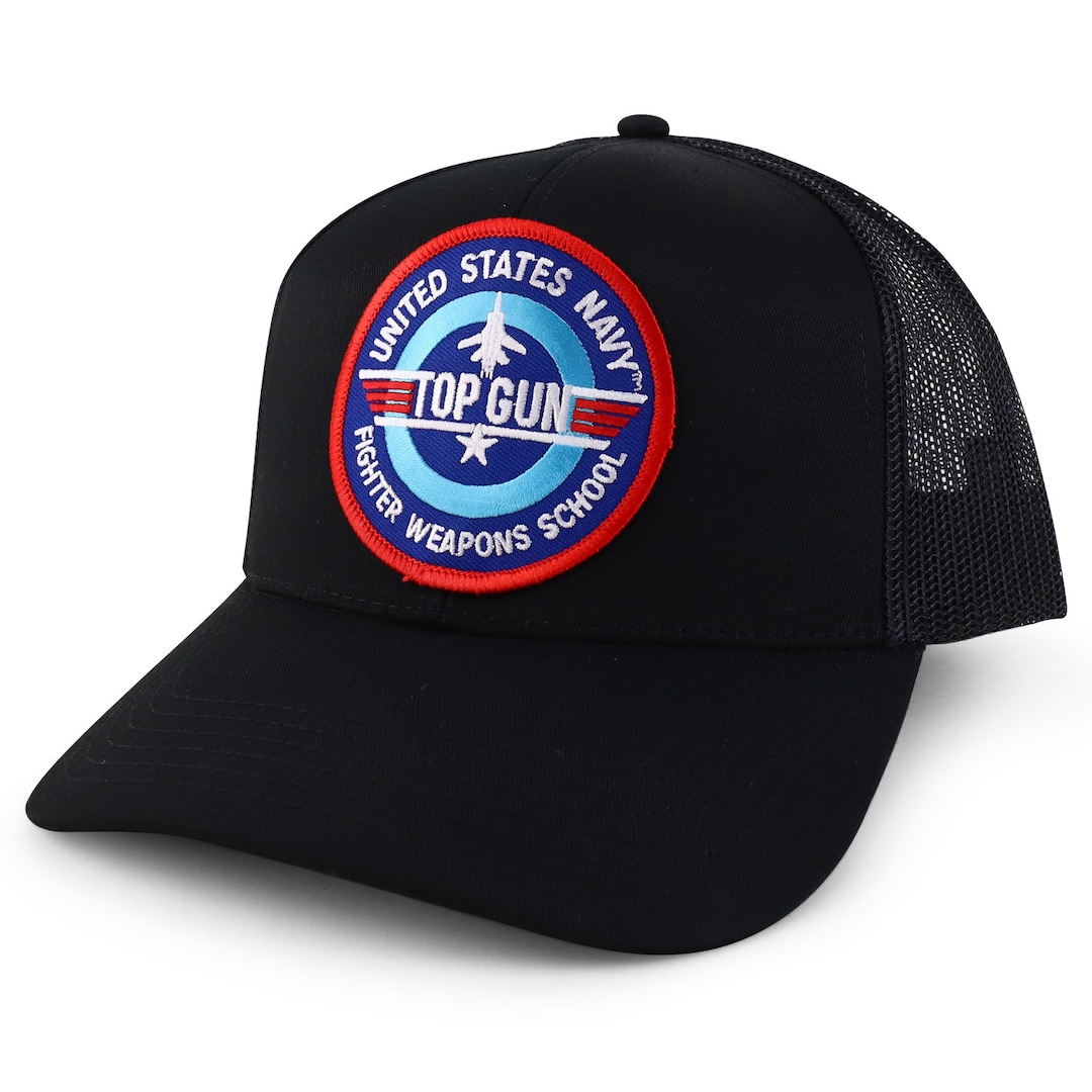 US Navy TOP Gun Patch Structured High Profile Trucker Cap AC-30-287 ...
