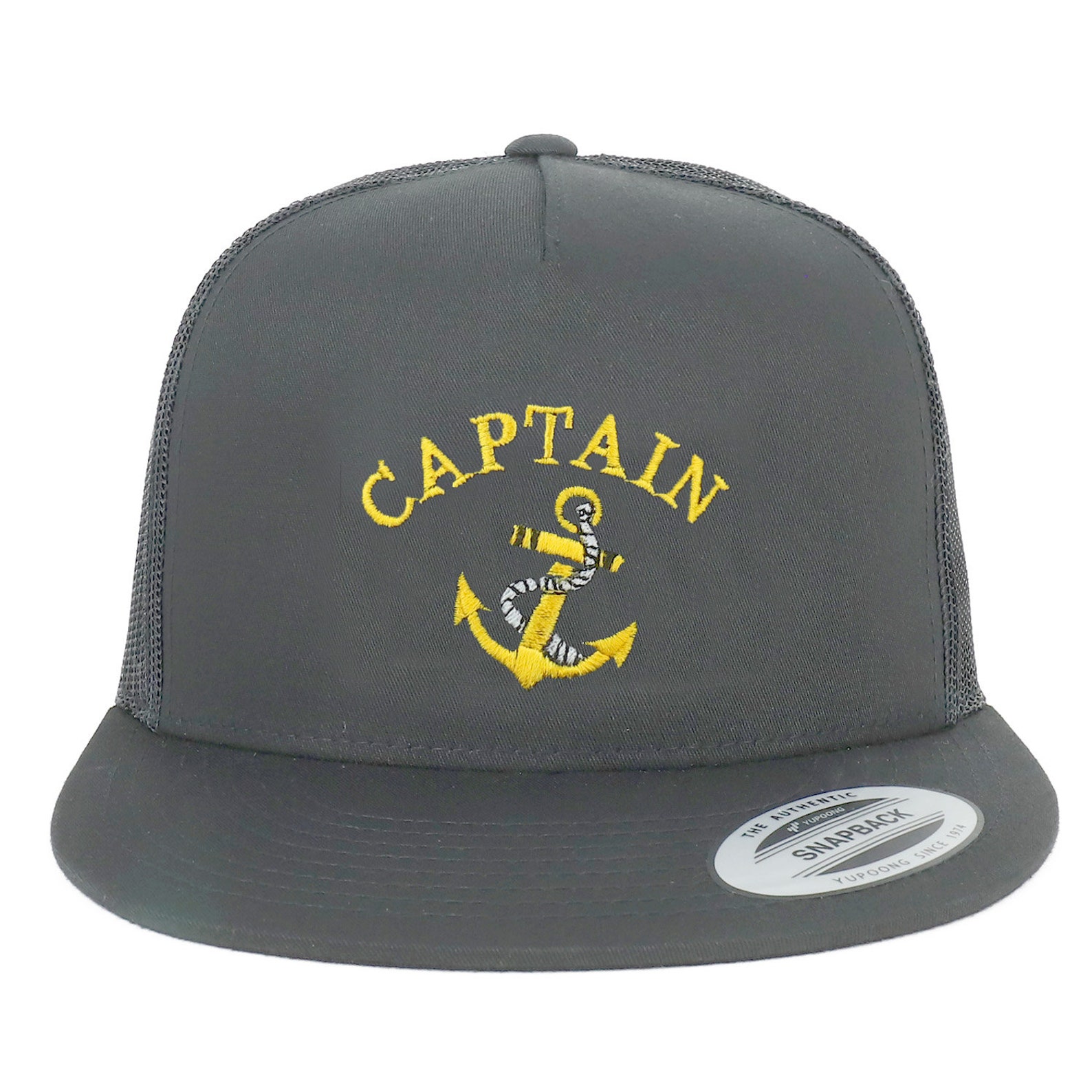 Oversize XXL Captain Anchor Logo Embroidered 5 Panel Flatbill | Etsy
