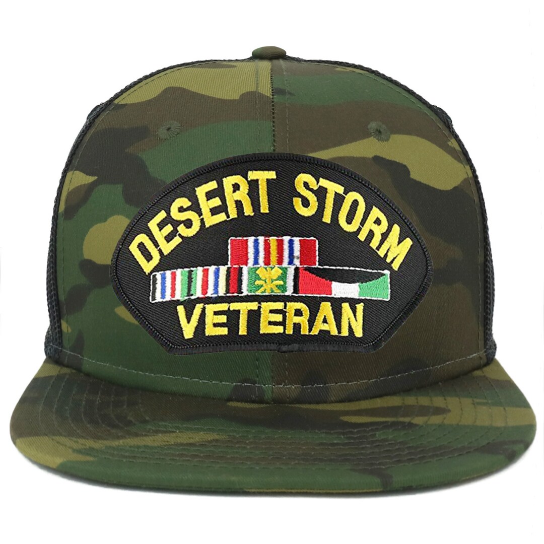 Oversize XXL Desert Storm Veteran Large Patch Camouflage Flatbill Mesh ...