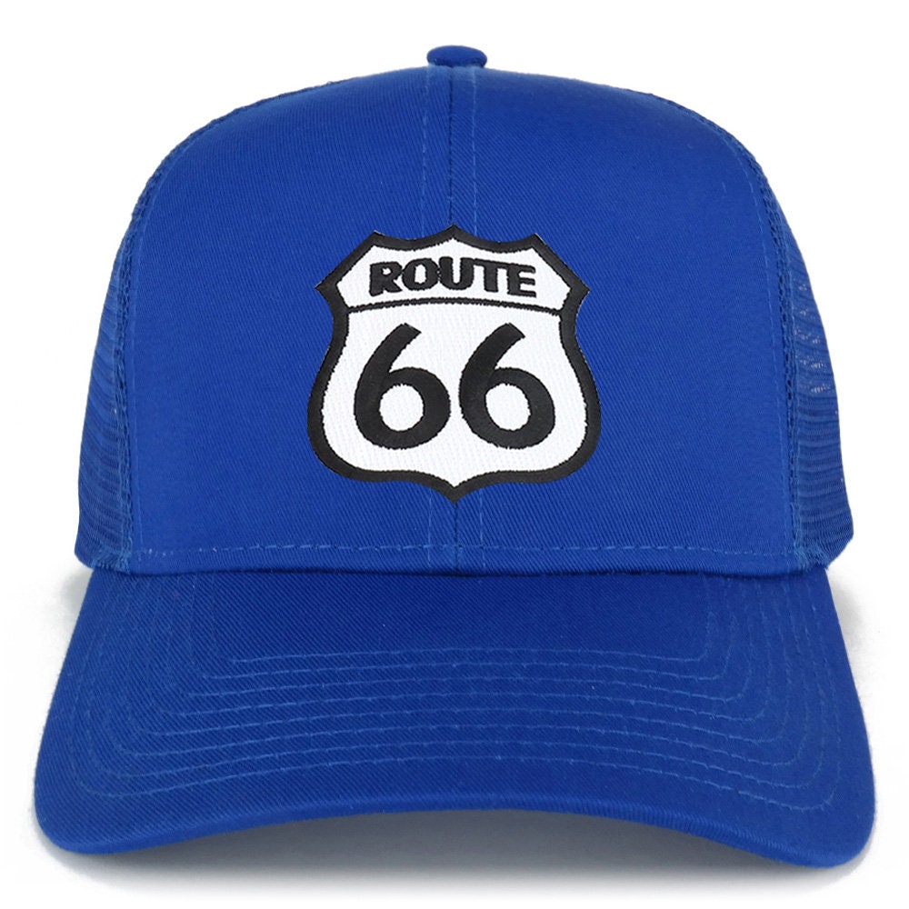 Route 66 White Black Patch Structured Trucker Mesh Cap | Etsy