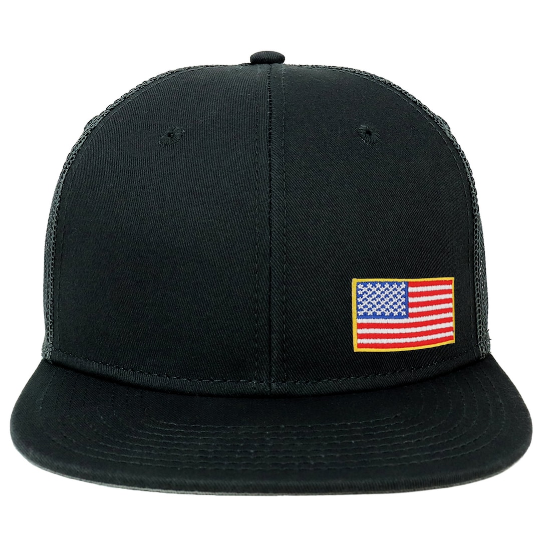 Oversize XXL Small Side USA Flag Patch Flatbill Mesh Snapback Cap - Etsy