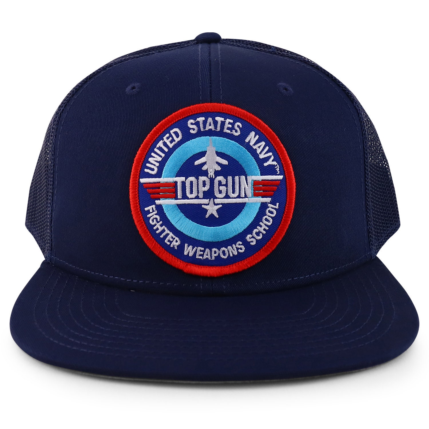 US Navy TOP Gun Patch Flatbill Mesh Snapback Cap - Etsy
