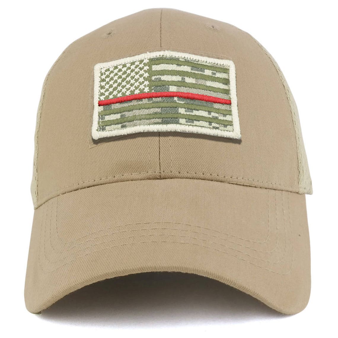 Usa Acu Thin Red Flag Tactical Patch Cotton Adjustable Trucker Cap (ec ...
