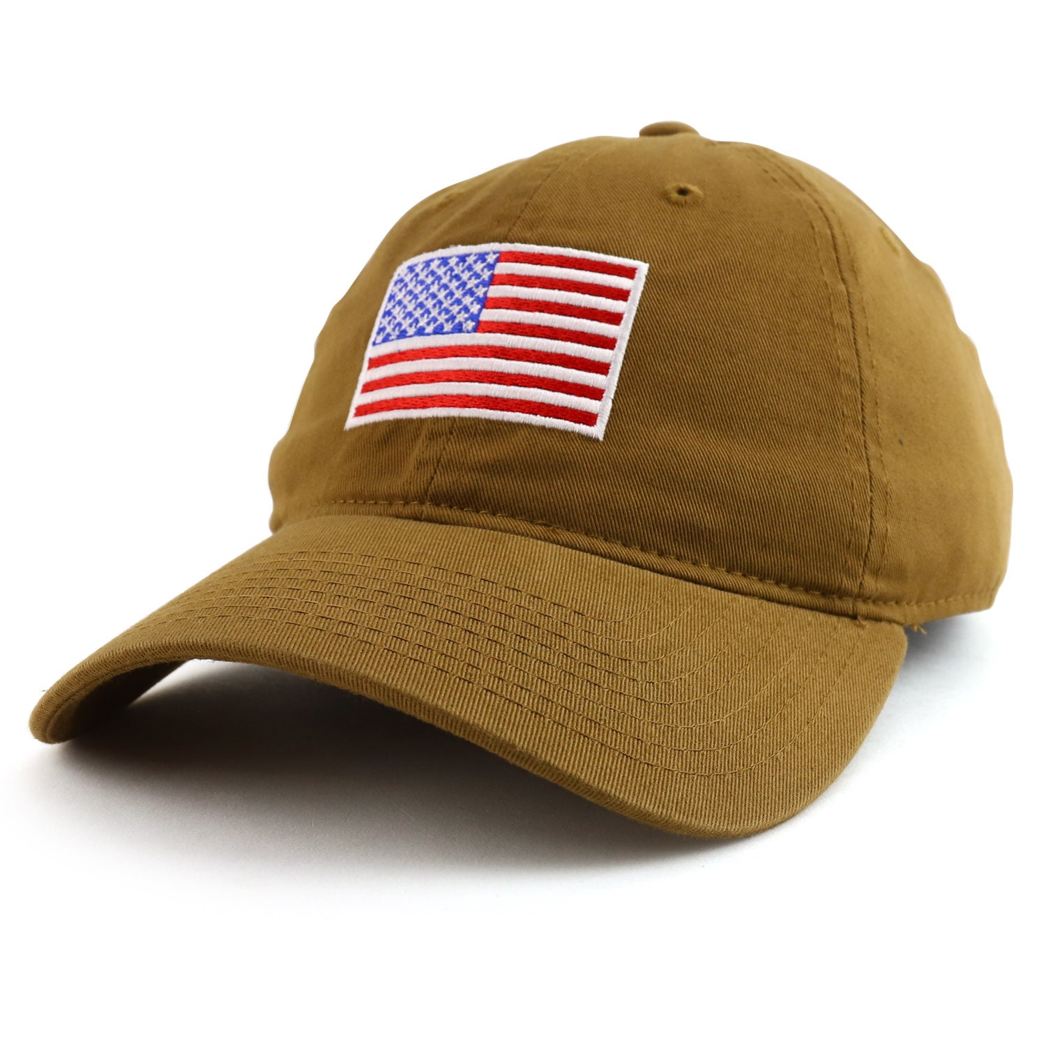 American Flag Embroidered Washed Soft Cotton Fitting Cap - Etsy