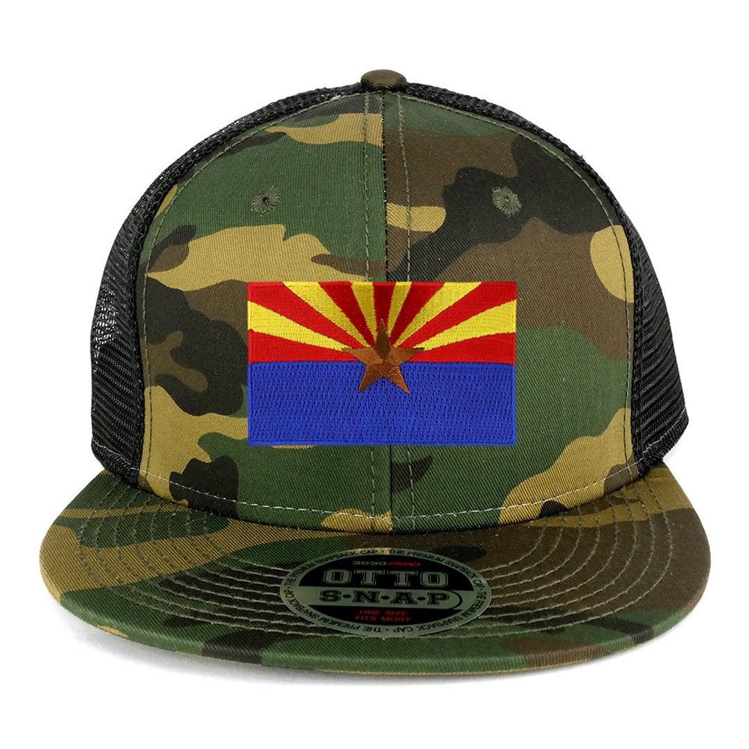 New Arizona State Flag Patch Camouflage Flatbill Mesh Snapback Cap - Etsy