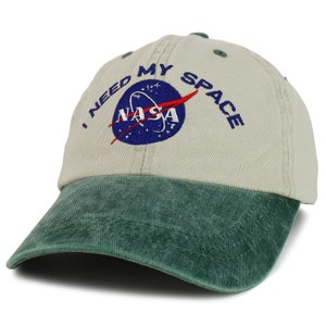 NASA I Need My Space Embroidered Two Tone Pigment Dyed Cotton Cap - Etsy