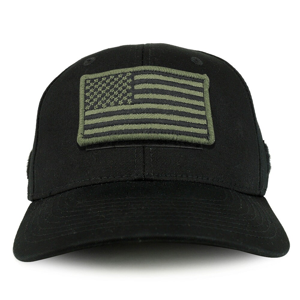 USA Olive Flag Tactical Patch Structured Baseball Cap | Etsy