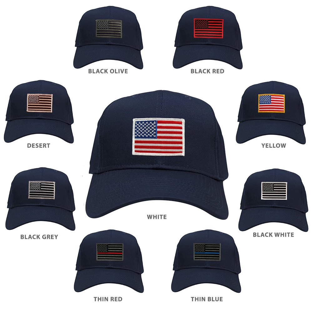 USA American Flag Logo Embroidered Iron On Patch Snap Back Cap | Etsy