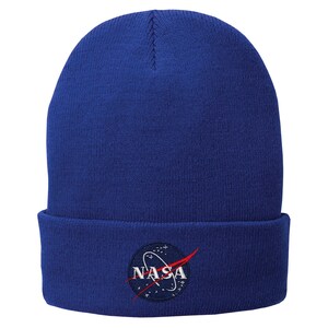 NASA Insignia Logo Embroidered Winter Cuff Folded Long Beanie 7 Colors ...