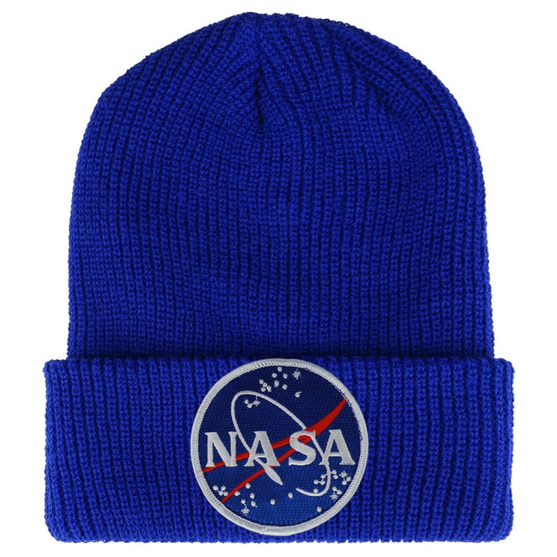 NASA MEATBALL Logo Embroidered Patch Ribbed Cuffed Knit Beanie (1545K ...