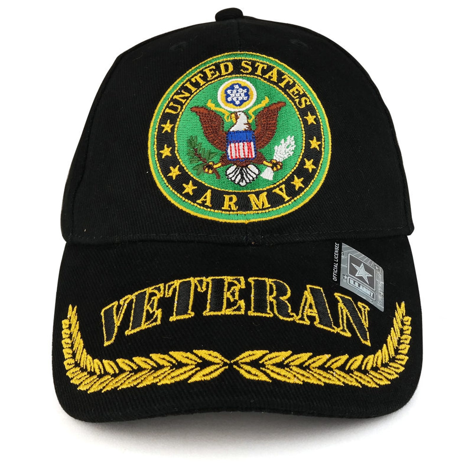 Officially Licensed US Army Veteran Emblem Embroidered Structured ...