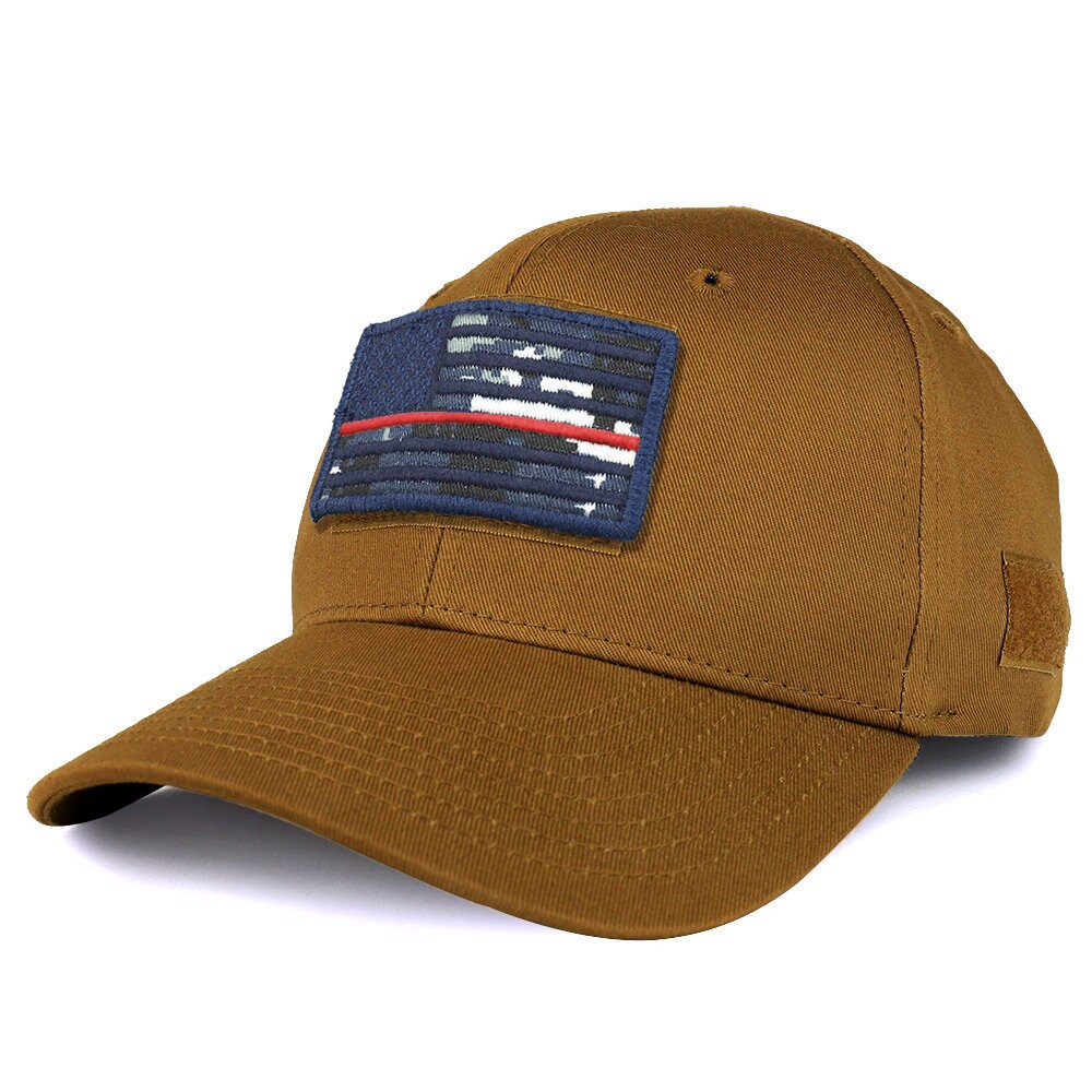 Usa NTG Thin Red Flag Tactical Patch Structured Baseball Cap (T75-NTG ...