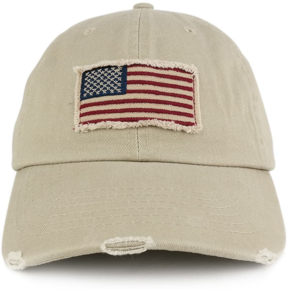 Washed Frayed Bill USA American Flag Cotton Twill Baseball Cap | Etsy