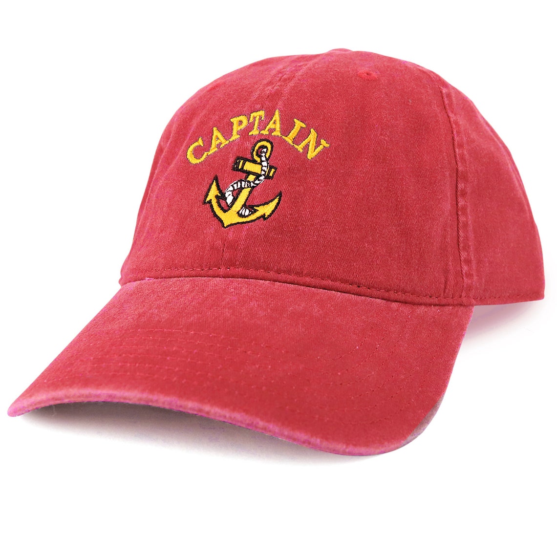 CAPTAIN ANCHOR Logo Embroidered Pigment Dyed 100% Cotton Cap - Etsy