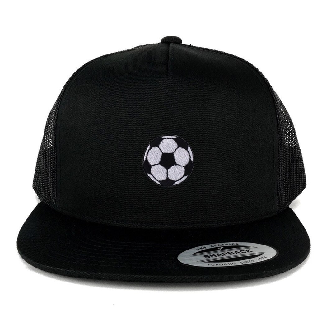 Soccer Ball Patch 5 Panel Flatbill Mesh Snapback Cap - Etsy