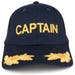 Captain and Gold Leaves Embroidered Cotton Twill Mesh Back Baseball Cap ...