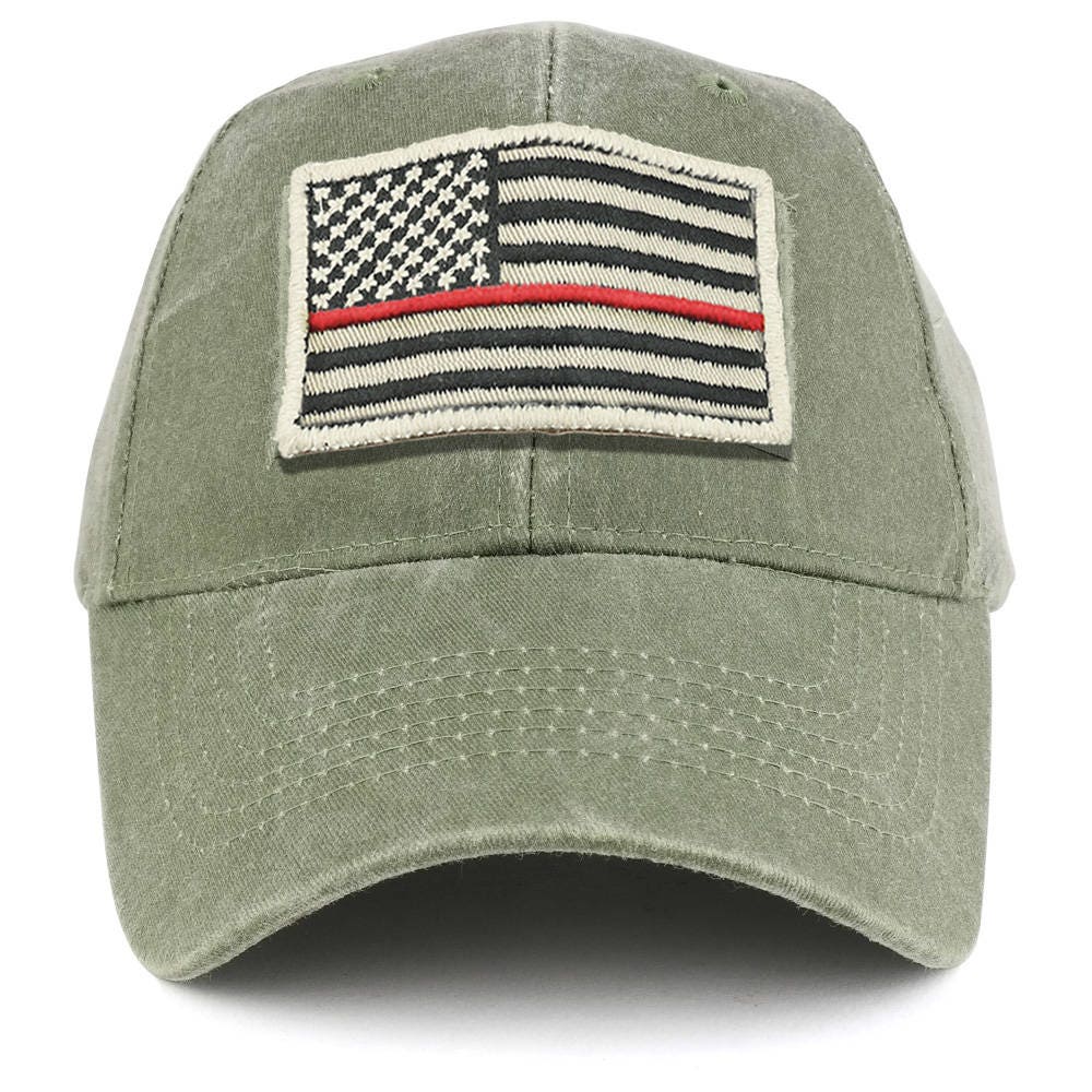 Usa Stone Thin Red Flag Tactical Patch Cotton Adjustable | Etsy