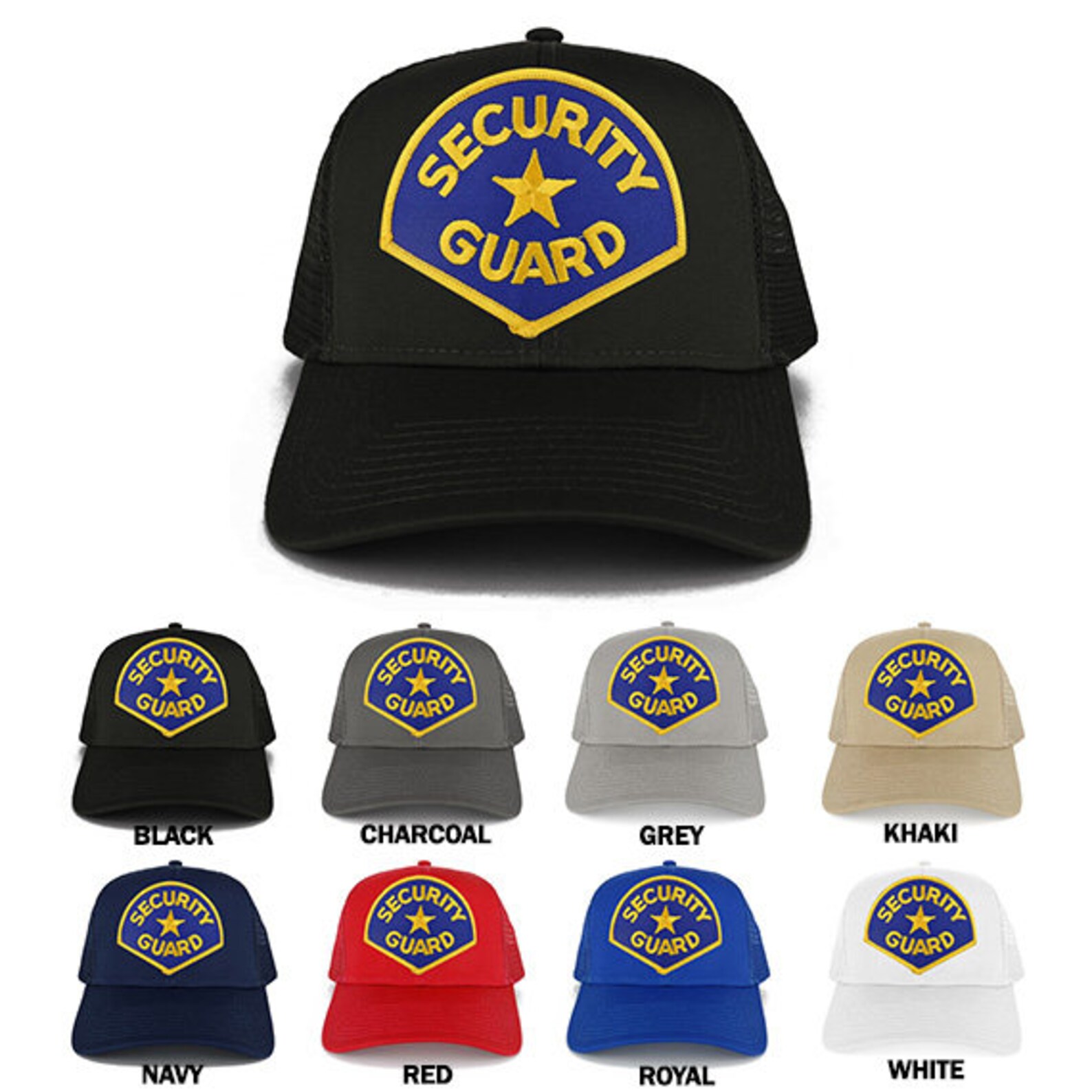 Security Guard Blue Gold Embroidered Iron on Patch Adjustable | Etsy