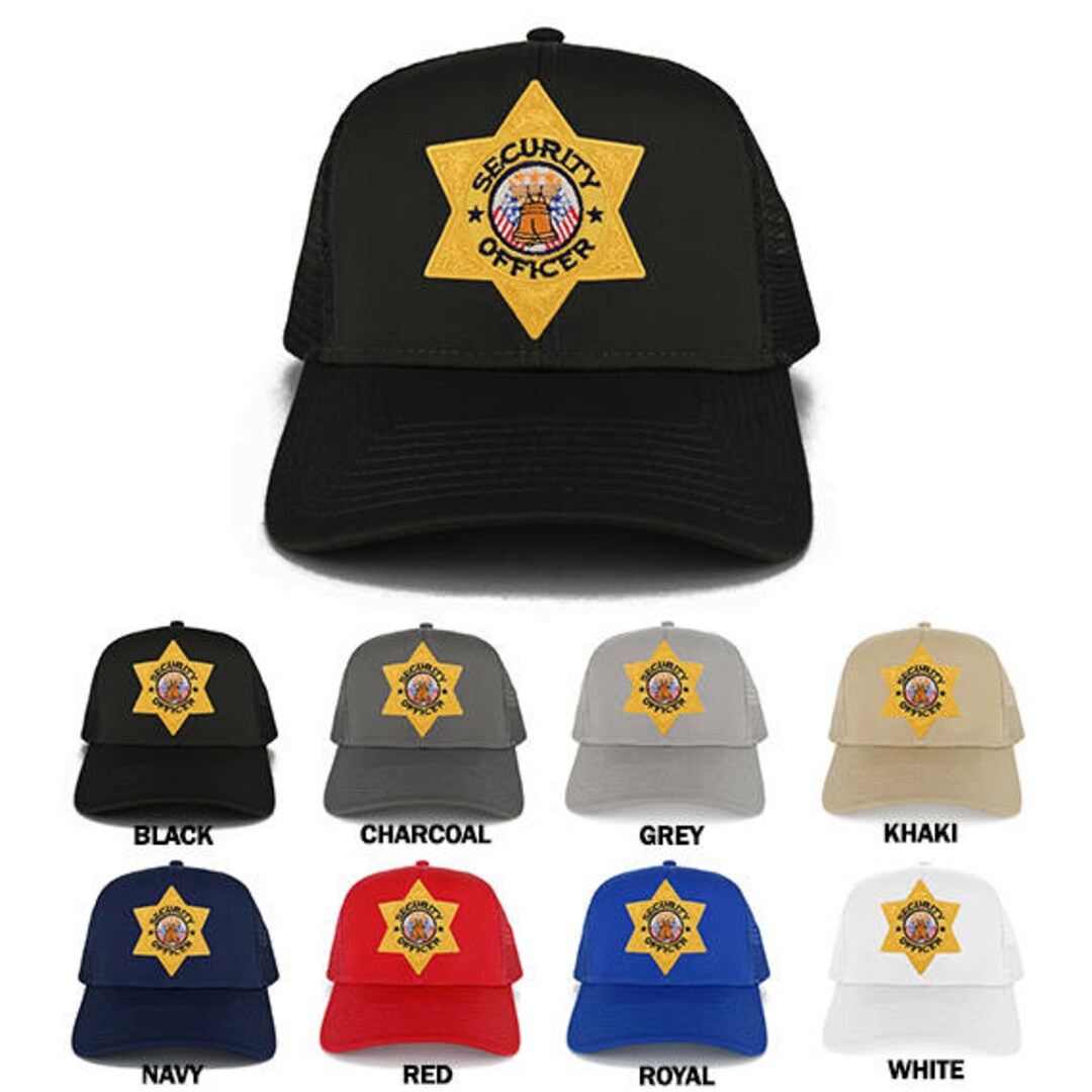 Security Officer Gold Star Badge Embroidered Iron on Patch Adjustable ...