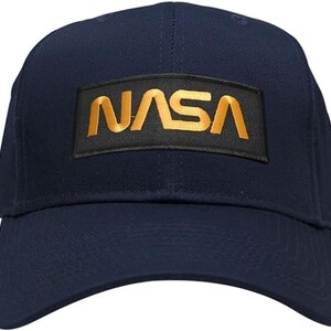 NASA Worm Gold Text Embroidered Iron on Patch Snapback Baseball Cap (27 ...