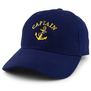 Oversize XXL Captain Anchor Embroidered 100% Deluxe Cotton Cap - Etsy