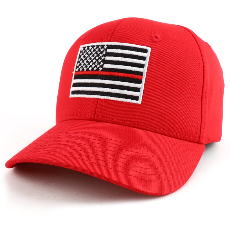 USA American Flag Embroidered 6 Panel Adjustable Operator Cap - Thin ...