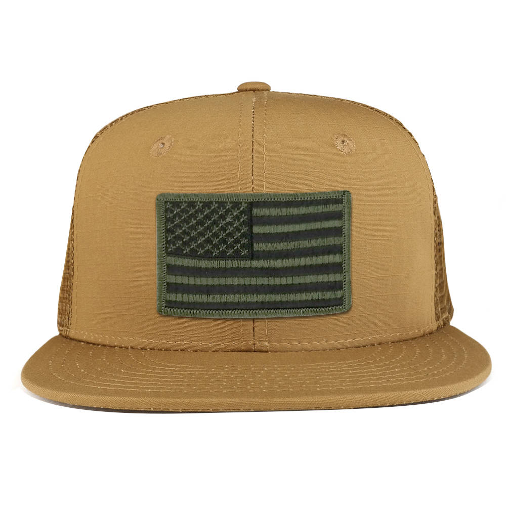 Black Olive American Flag Iron on Patch Flat Bill Ripstop | Etsy